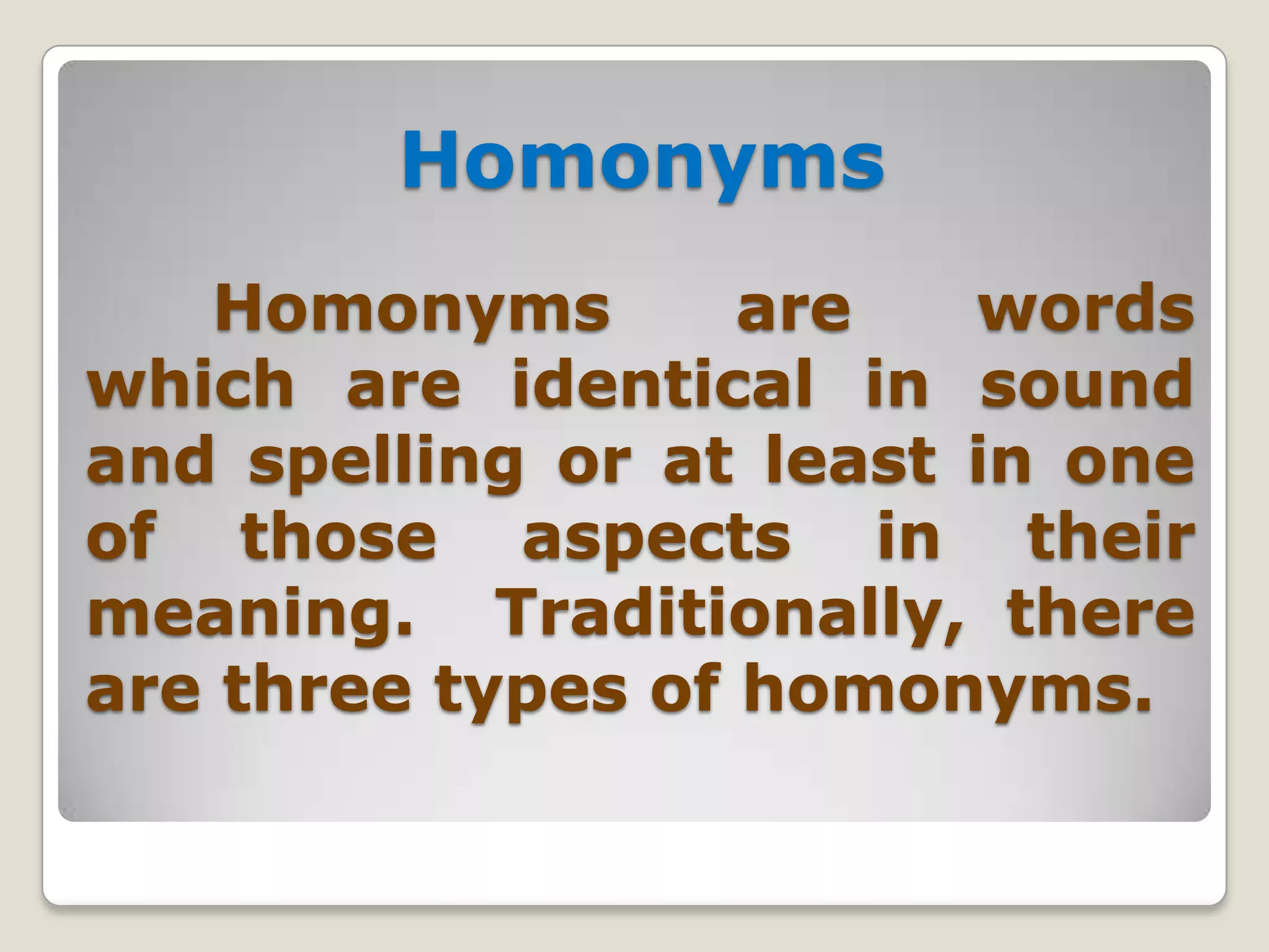 Homonym | PPTX