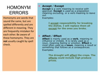 Homonym errors | PPTX