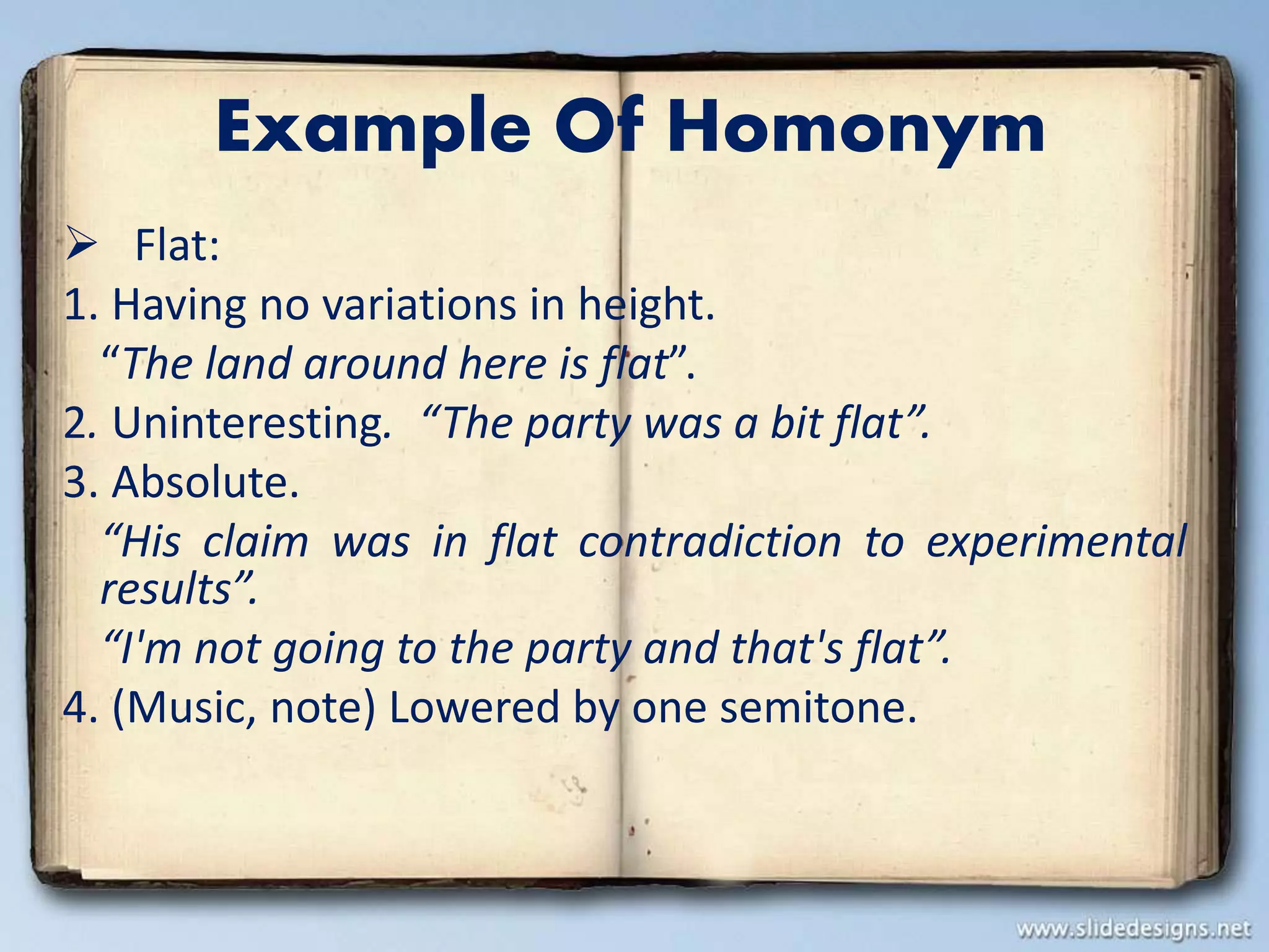 Homonym & polysemy | PPT
