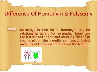 Homonym & polysemy | PPTX