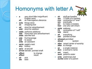 Homonyms | PPT