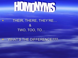 Homonyms | PPT