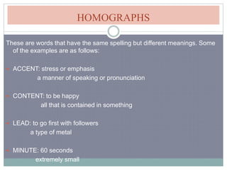 Homonyms | PPTX