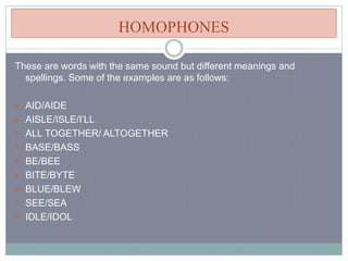 Homonyms | PPTX