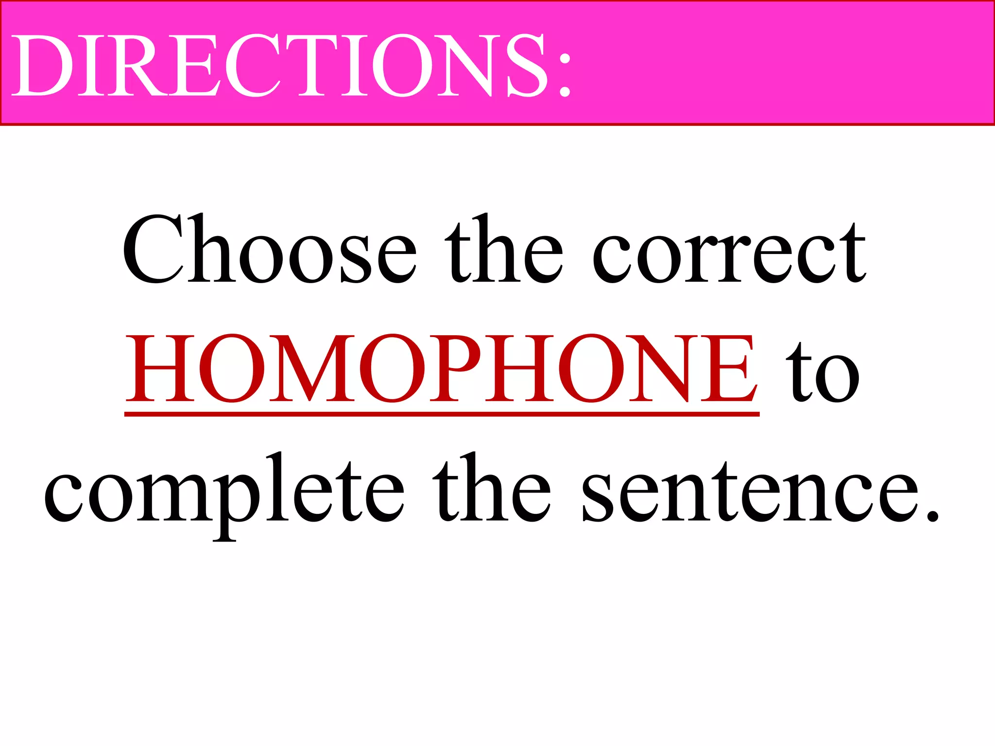 Homonyms and Homophones | PPT