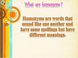 Homonyms. | PPT