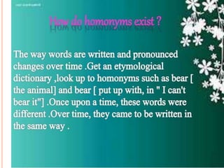 Homonyms. | PPT