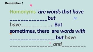 HOMONYMS. GRADE 3 POWERPOINT PRESENTATION | PPTX