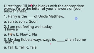 HOMONYMS. GRADE 3 POWERPOINT PRESENTATION | PPTX