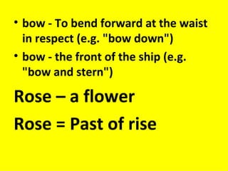 Homonyms and homophones | PPT