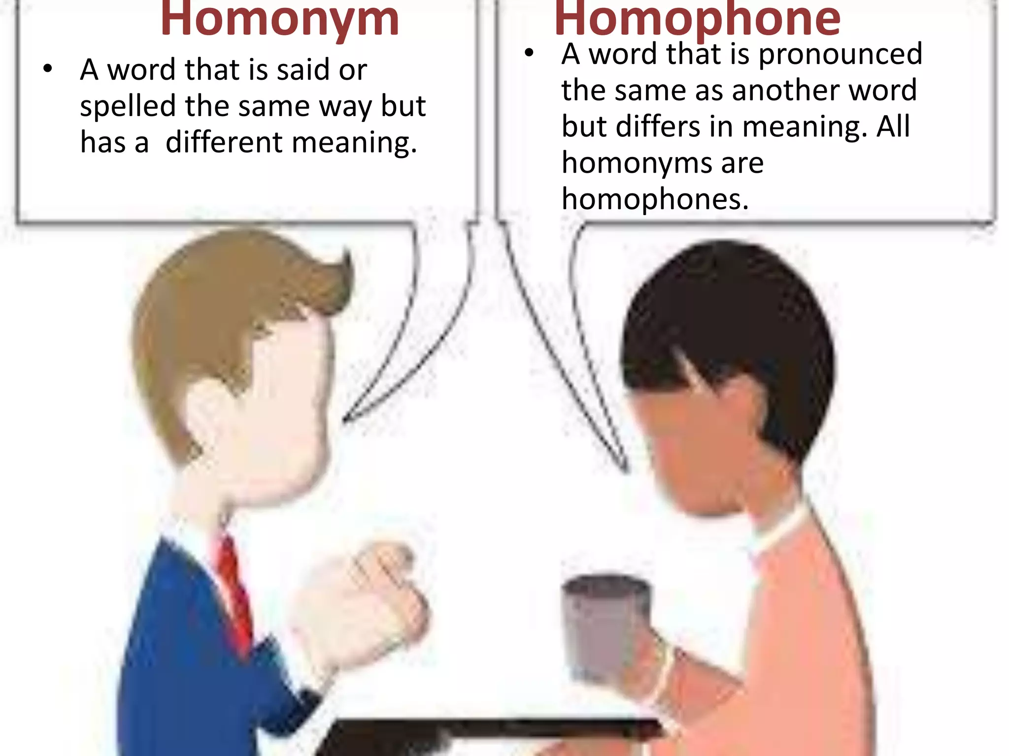 Homonyms and homophones | PPTX