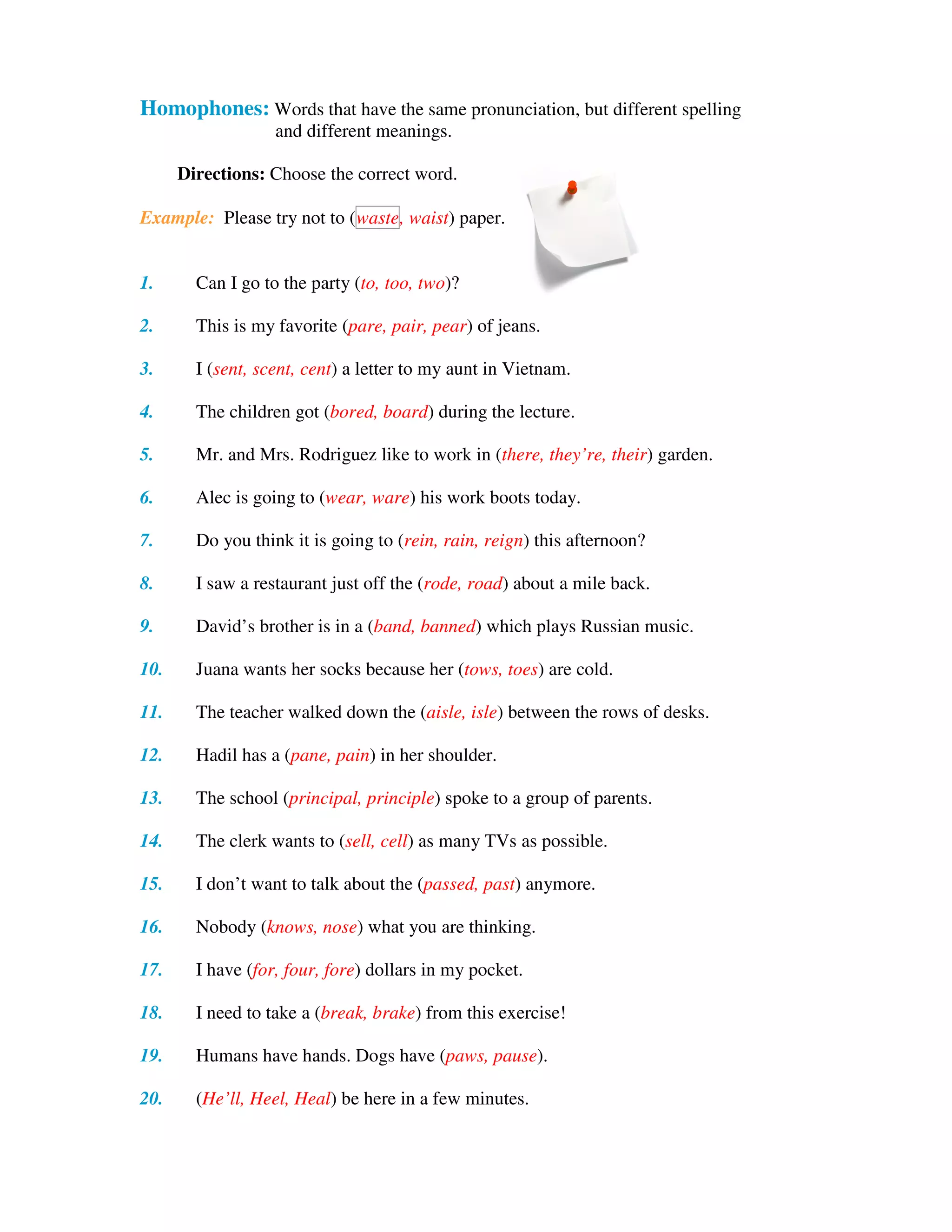 Homonyms, Homographs, Homophones | PDF
