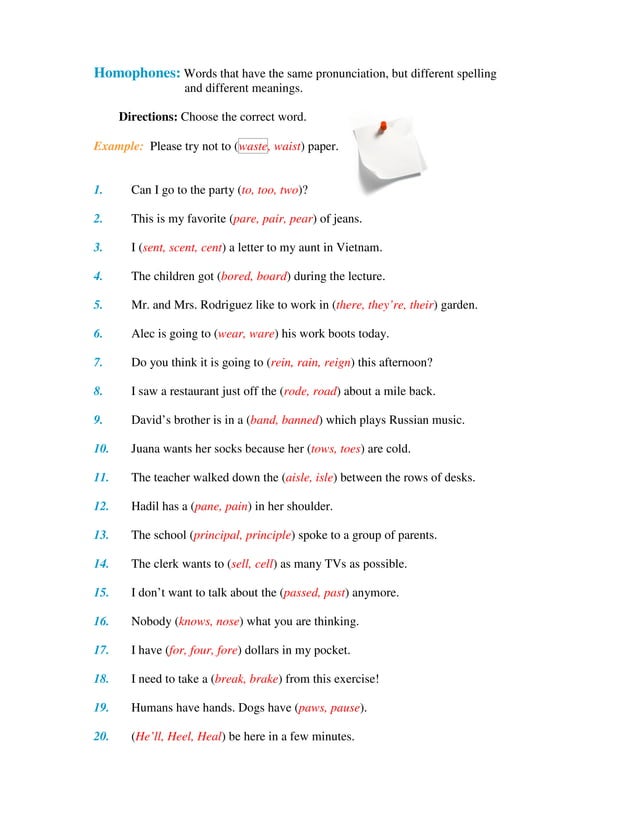 Homonyms, Homographs, Homophones | PDF