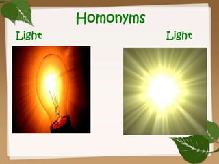 Homonyms, homophones, homographs dian kurnia sari | PPTX