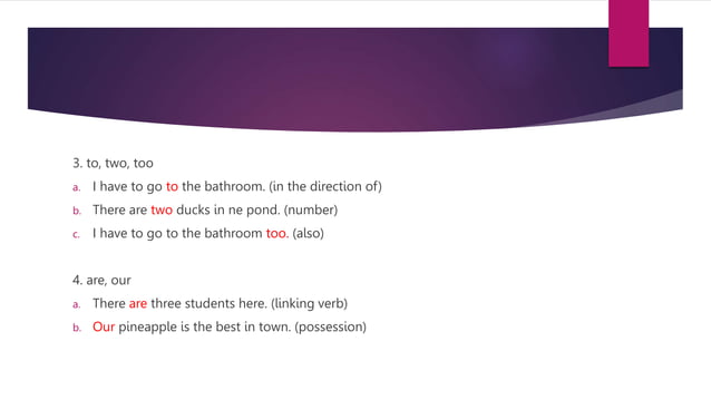 HOMONYMS powerpoint presentation for grade one | PPTX
