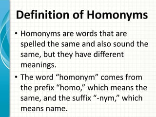 Homonyms presentation | PPT