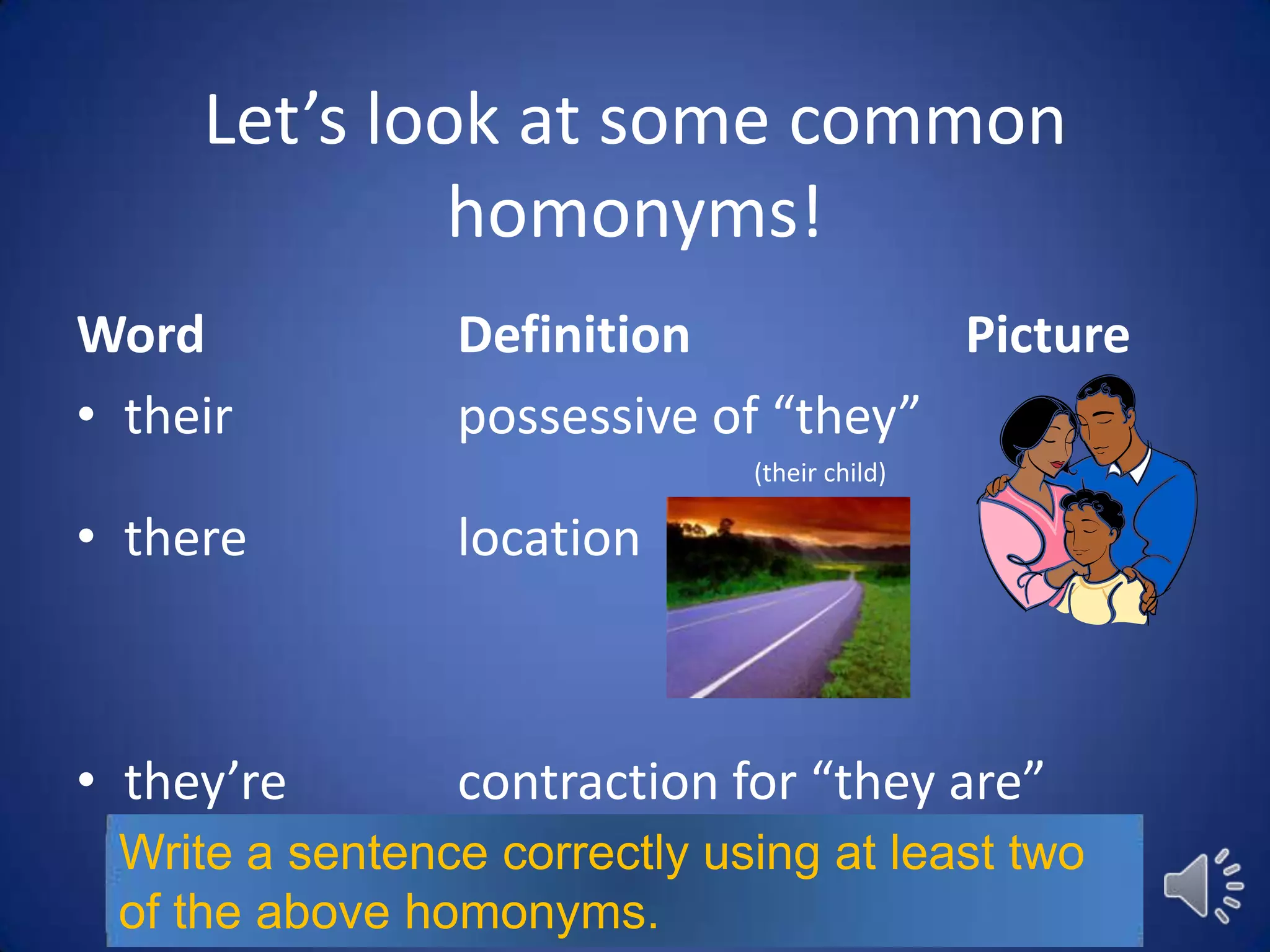 Homonyms Slidecast | PPT