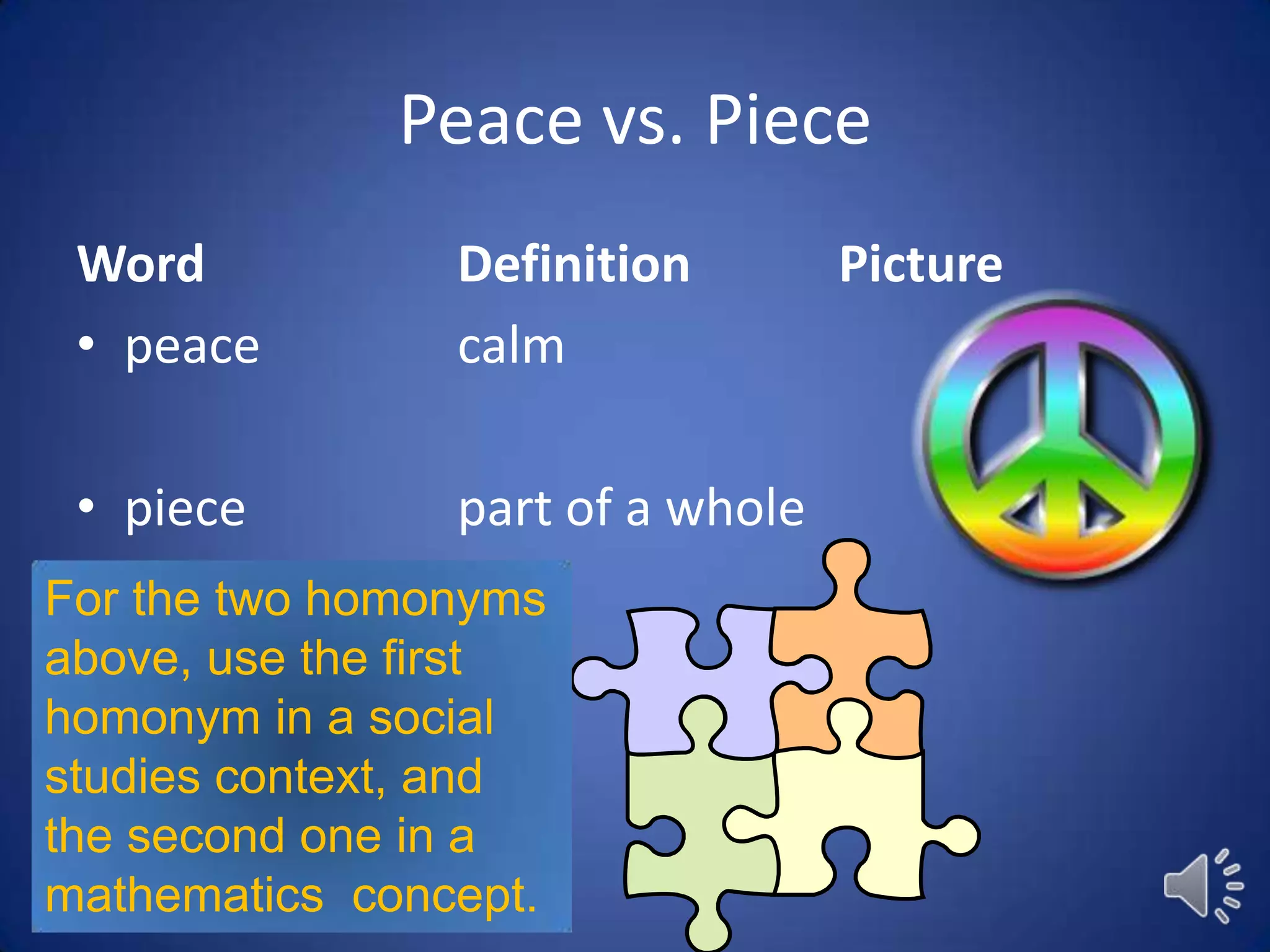 Homonyms Slidecast | PPTX