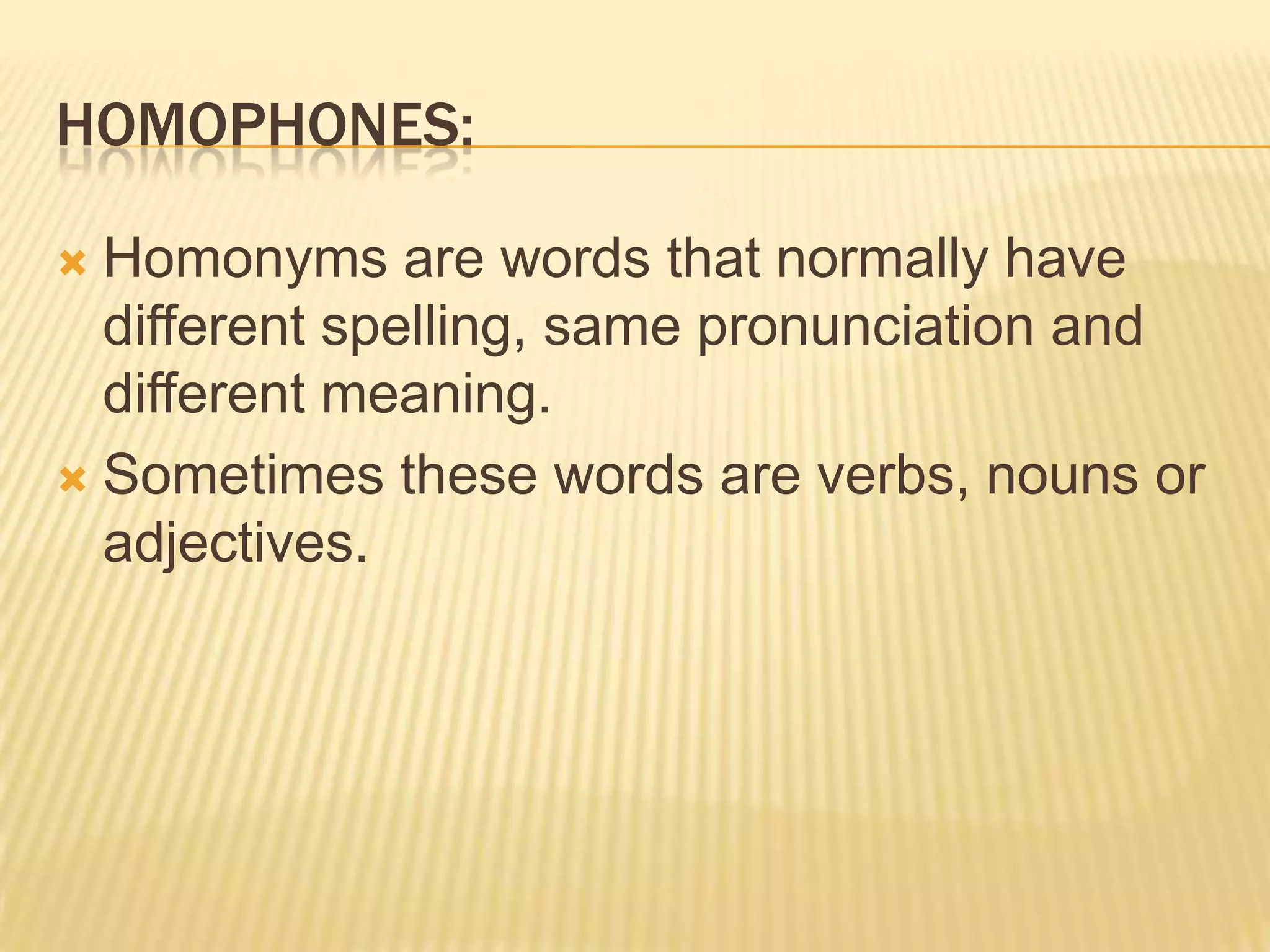 Homonyms vs | PPT