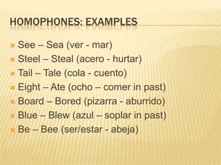 Homonyms vs | PPSX