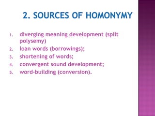 Homonymy | PPT