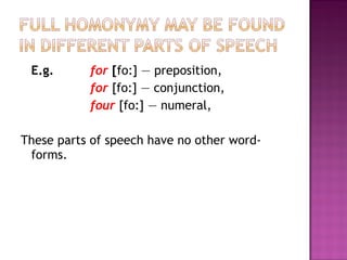 Homonymy | PPT