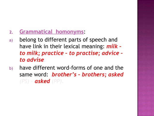 Homonymy | PPT