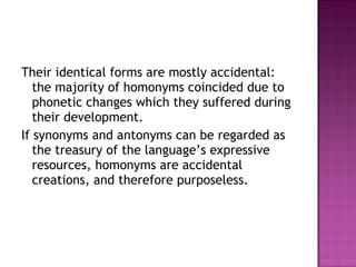 Homonymy | PPT