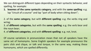 Homonymys polisemys | PPTX