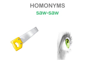 Homonyns, homophones, homographs | PPT