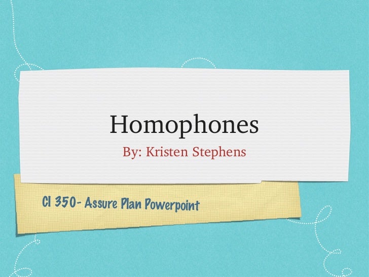 Homophones Powerpoint