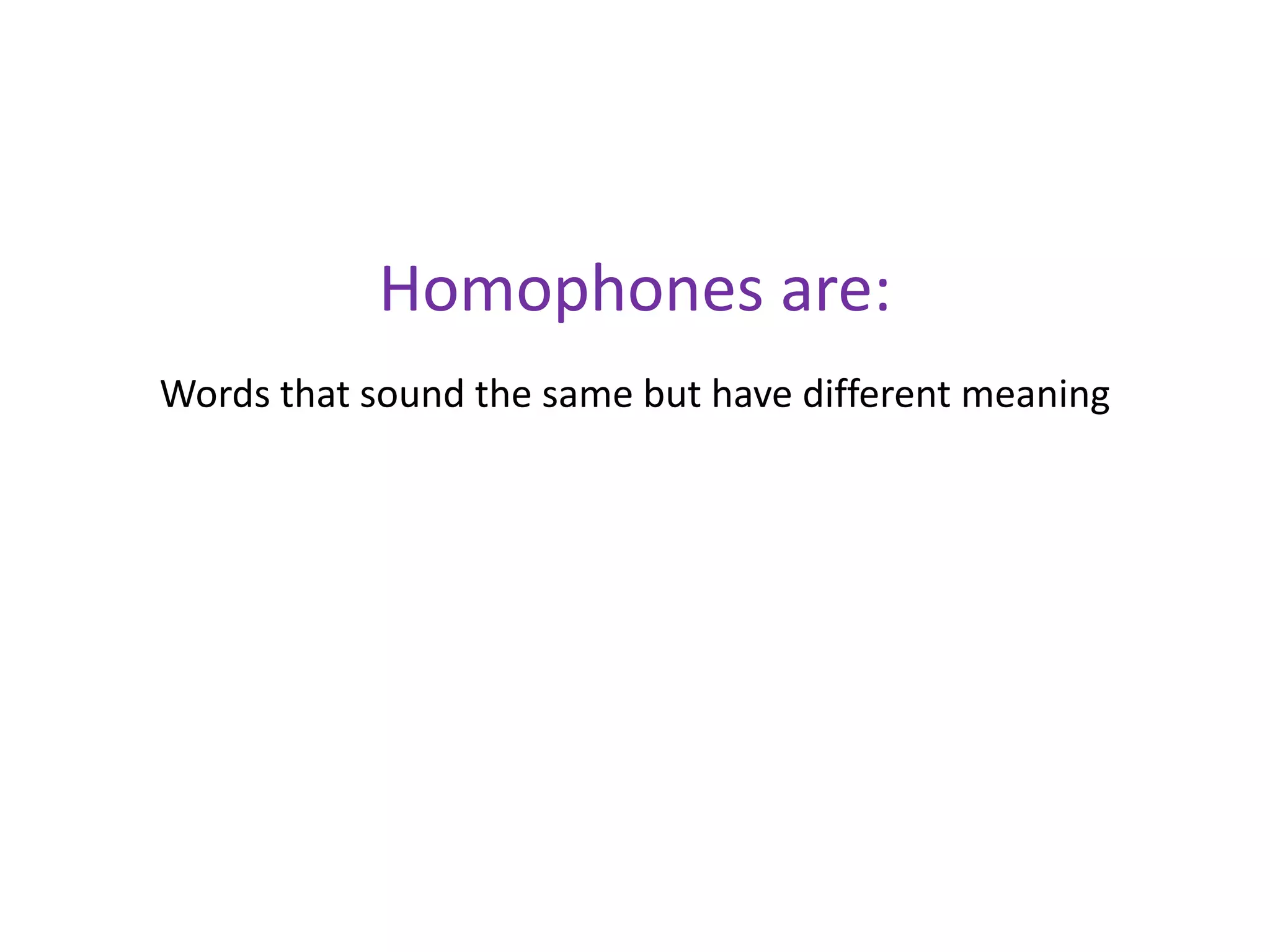 Homophones | PPT