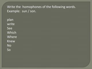 Homophones | PPT