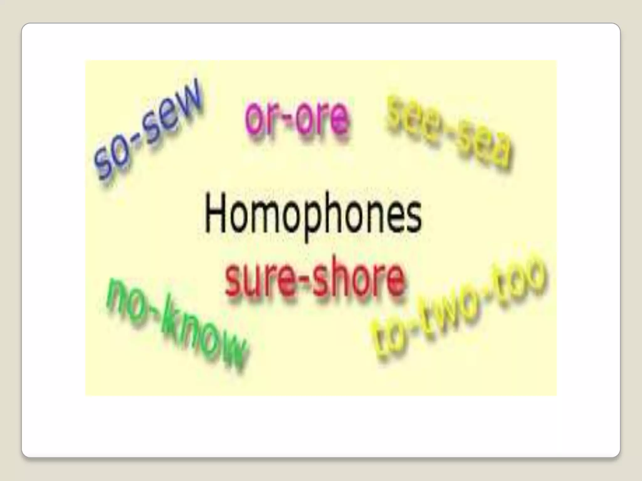 Fun with words: Homophones | PPTX