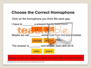 Fun with words: Homophones | PPTX