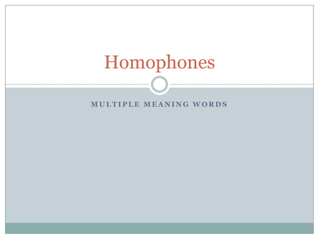 Homophones | PPT