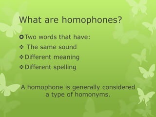Homophones learning about them | PPT