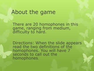 Homophones learning about them | PPTX