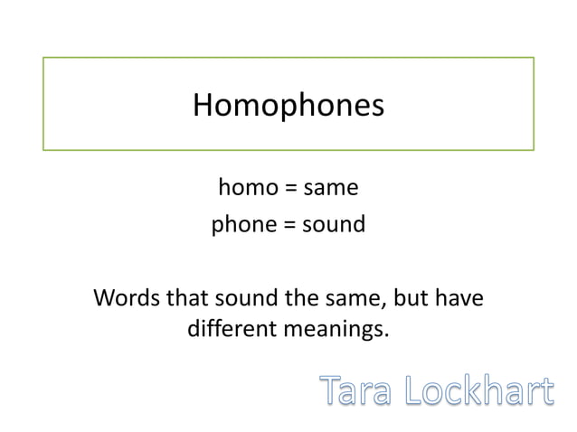 Homophones | PPTX