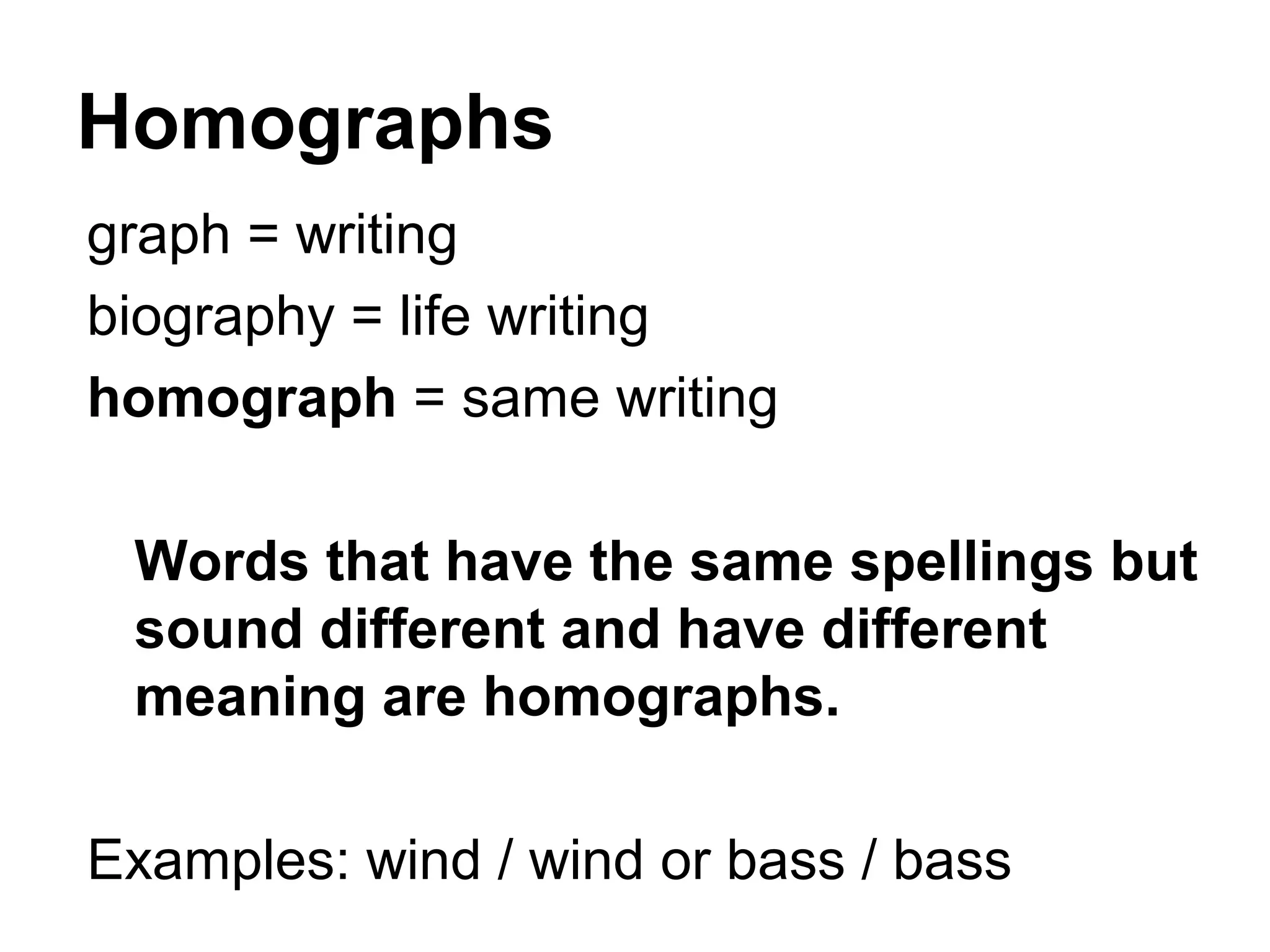 homophones ,homonyms & homographs | PPT