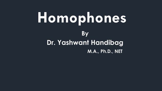 Homophones | PPT