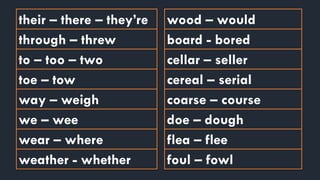 Homophones | PDF