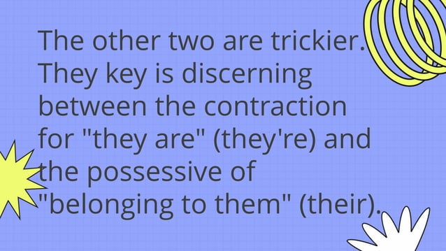 Homophones and Different Examples (There, They're Their, Your, You're ...