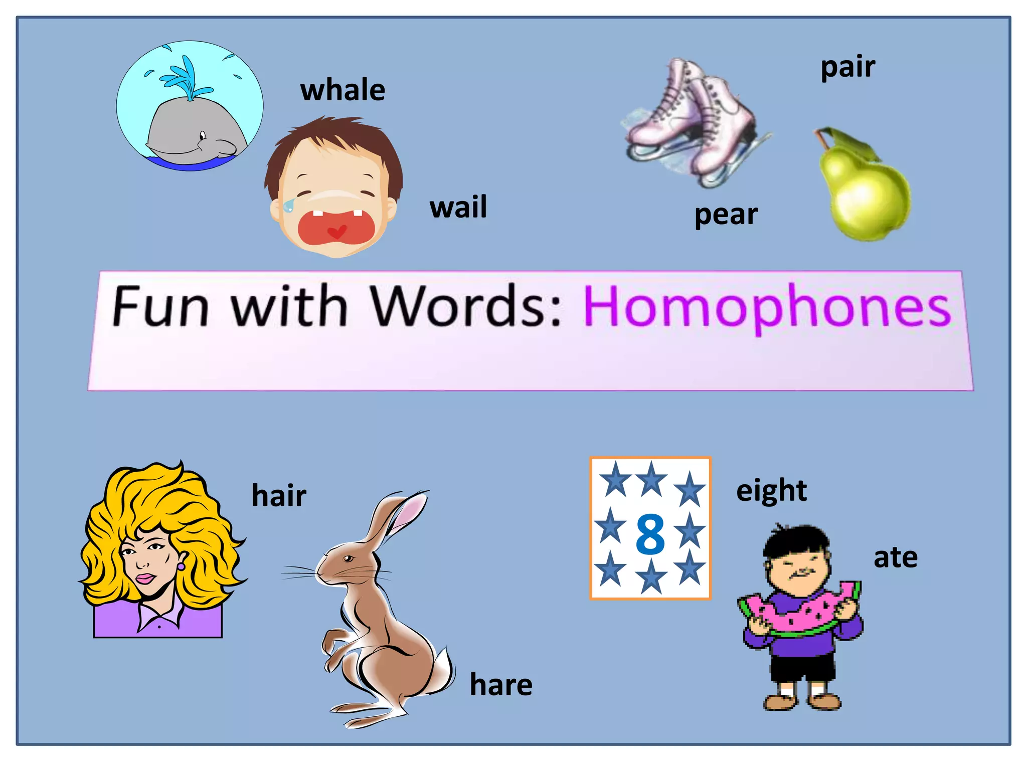 Homophones - Words that sound the same but have different meanings | PPTX