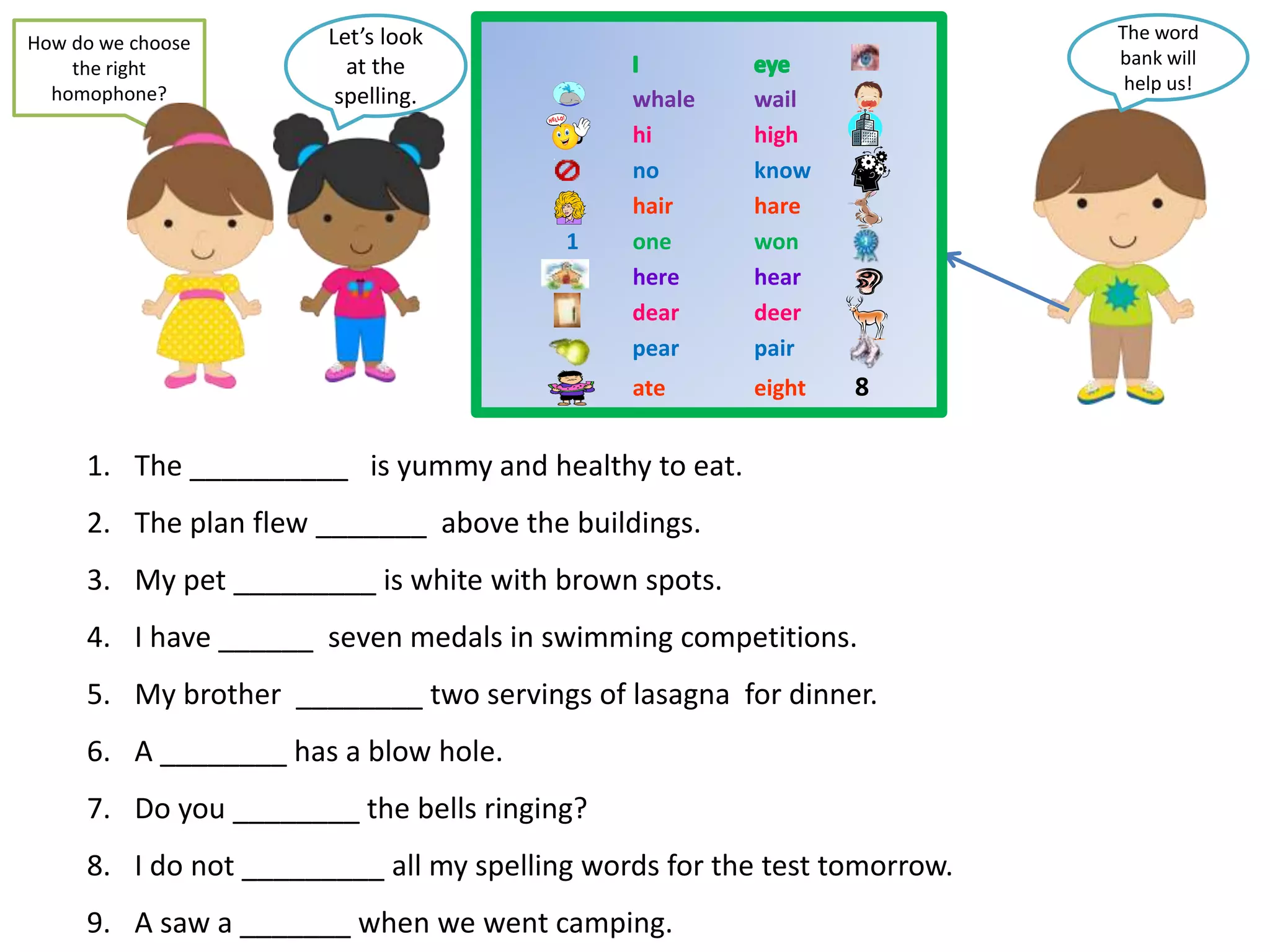 Homophones - Words that sound the same but have different meanings | PPTX