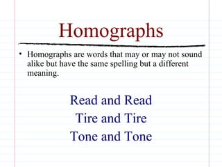 Homophones and Homographs | PPT