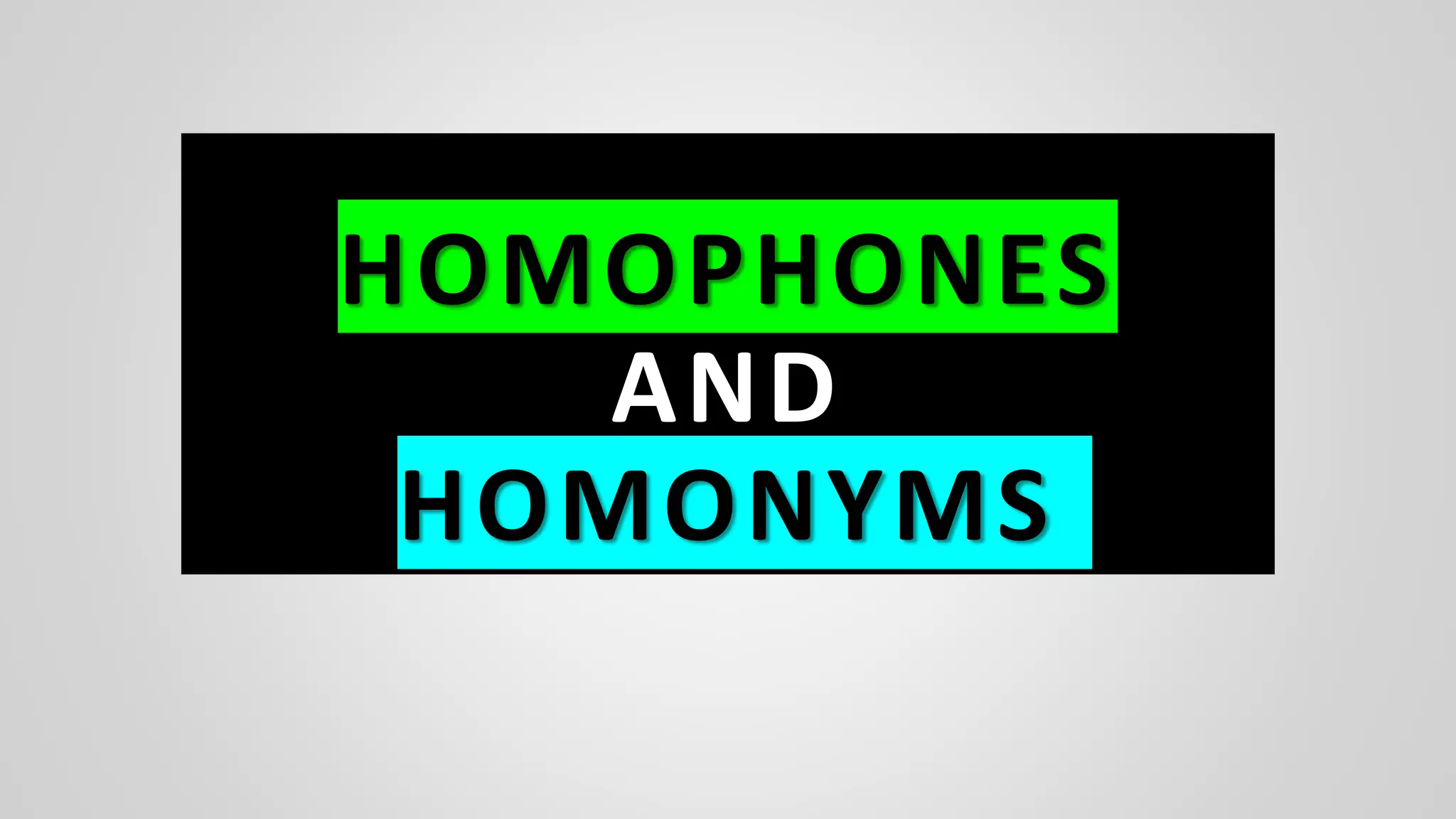 Homophones and homonyms | PPTX