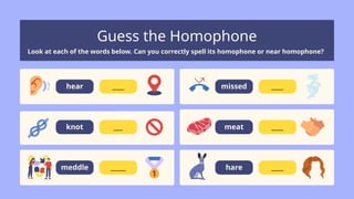 Homophones and Sound Alike Words Education Presentation in Purple ...