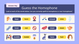 Homophones and Sound Alike Words Education Presentation in Purple ...