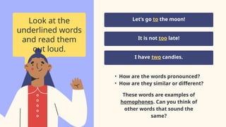 Homophones and Sound Alike Words Education Presentation in Purple ...
